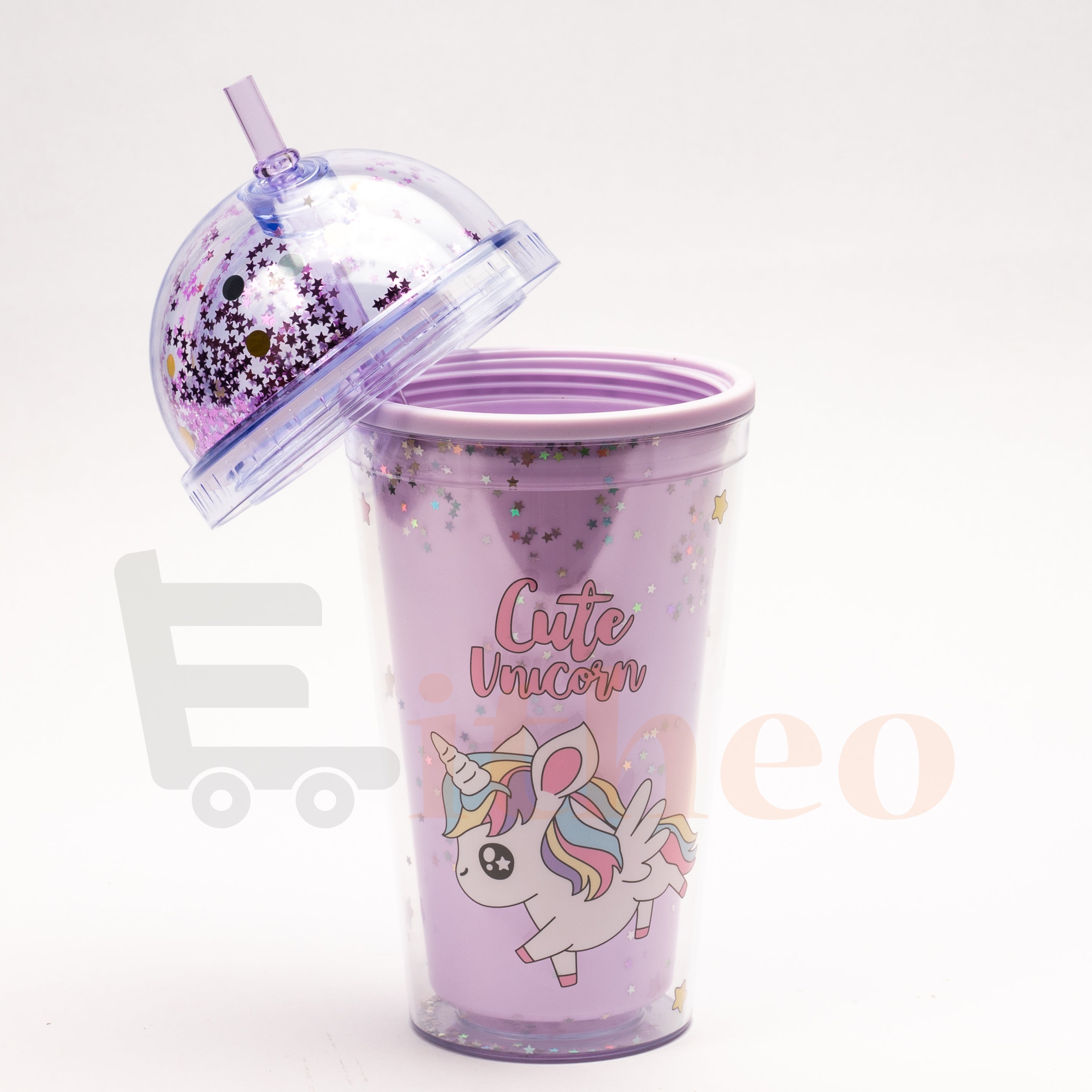Unicorn Sipper Tumbler with Straw- Purple – Eitheo